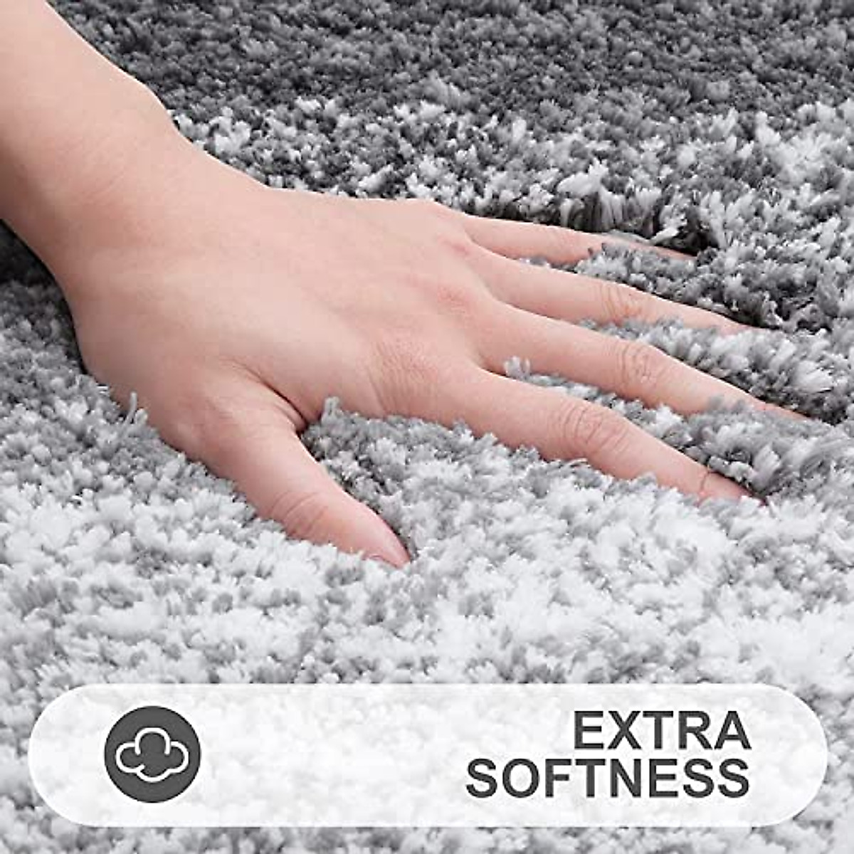 OLANLY Luxury Bathroom Rug Mat 30x20, Extra Soft and Absorbent Microfiber Bath Rugs, Non-Slip Plush Shaggy Bath Carpet, Machine Wash Dry, Bath Mats for Bathroom Floor, Tub and Shower, Grey