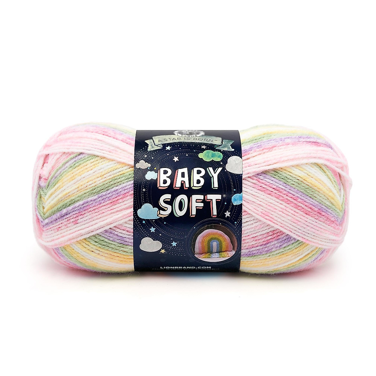 Lion Brand Yarn 920-219C Babysoft Yarn, Circus Print (1 skein)