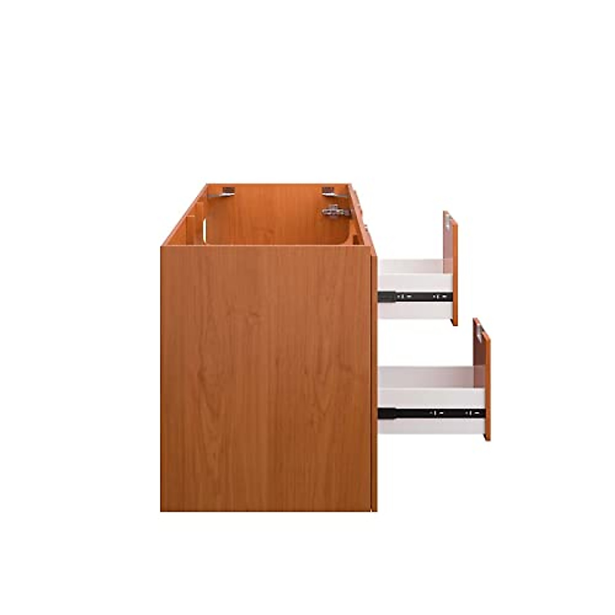 Modway EEI-5883-CHE Scenic 48" Double Wall-Mount Bathroom Vanity Cabinet, Cherry Walnut