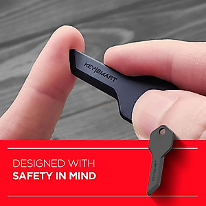 KeySmart Safe Box Cutter - Key-Shaped Safe Package Opener for Everyday Carry, with Finger Protection Fits Perfectly on Keychain or Inside a KeySmart (Black)