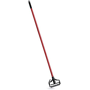 Libman Commercial 982 Quick-Change Mop Handle, Steel Handle, 60" Total Length, Red and Black (Pack of 6)