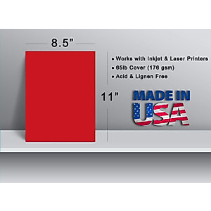 Red and Green Christmas Cardstock - 80 Sheets - 65lb Cover Paper, 8.5" x 11", Printer Compatible Stock - for Crafts, Gift Tags, Invitations & Card Making