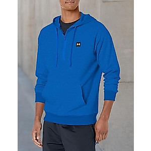 Under Armour Mens Rival Fleece 1/2 Zip Hoodie, (486) Versa Blue Light Heather / / Onyx White, XX-Large