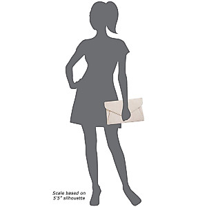 JNB Synthetic Leather Double Pocket Envelop Clutch, Beige Medium