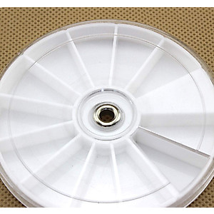 AKOAK Plastic Storage Box, 12 Compartment Bead Tissue Display Container, Rotating Jewelry, Cosmetics, Nail Art Storage Box, Pack of 1