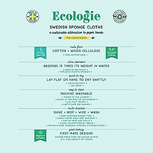 Ecologie Swedish Sponge Reusable Dishcloth, Bali Blue 2 Count