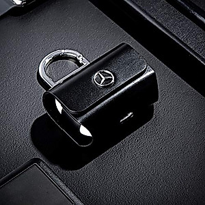 Mercedes-Benz D-Ring Leather Case Compatible with Airpods Pro (Storm Gray)