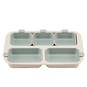 NESTIQUE Silicone Plates for Baby & Toddlers, Divided Plates Design | Microwave & Dishwasher Safe, BPA Free Toddler Plates, Baby Food Tray | Baby Kids Plates, Vanilla Mint
