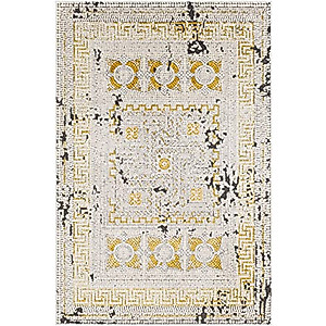 Mark&Day Area Rugs, 8x10 Herblay Updated Traditional Mustard Area Rug, Orange/Beige/Gray Carpet for Living Room, Bedroom or Kitchen (7'7" x 10'2")