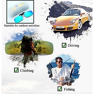 FRAZALA Polarized Clip-on Sunglasses with Flip Up Function Anti-Glare UV 400 Driving Glasses Clip-on for Prescription Glasses (Silver)