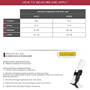 OTC Hinged Ankle Stabilizer, Adjustable Stirrup Brace with Rigid Stays for Sprains and Injuries, Walker Boot Transition, Black, Medium