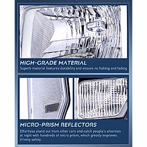Nilight Headlight Assembly 2009 2010 2011 2012 2013 2014 F150 Chrome Housing Clear Corner Clear Lens Headlamp Replacement Driver and Passenger Side 2 Pack