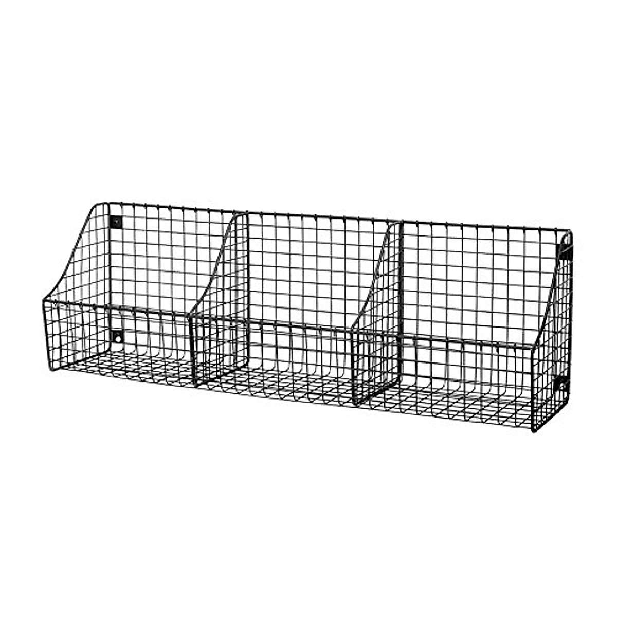 Spectrum Diversified Mount Triple Wire 3 Storage Bins Decor & Entryway Organization, Rustic Farmhouse Wall Basket, Industrial Gray