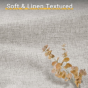 INOVADAY 100% Blackout Curtains 84 Inch Length 2 Panels Set, Linen Black Out Curtains for Bedroom Window 84 Inches Long Thermal Insulated for Living Room 2 Panels, Beige, W50 x L84