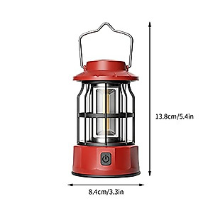 Camping Lights Tent Camp Atmosphere Lights Retro Lighting Portable Rechargeable Portable Horse Lights (Red)