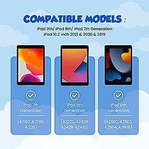 Sonic The Hedgehog iPad Silicone Back Case Cover, Anti Slip Rubber Protective Skin Soft Bumper for iPad 9th (2021)/8th (2020)/7th (2019) Gen (Sonic)