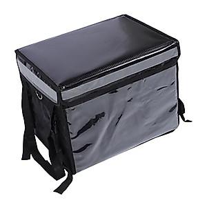 MUSISALY 1pc Box Takeaway Box Backpack Coolers Insulated Casserole Carrier Pizza Container Large Insulated Lunch Takeaway Container Large Container Tote Lunch Aluminum Black