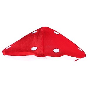 NUOBESTY Kids Mushroom Hat Costume Accessory Red Plush Mushroom Hat Cartoon Party Costume Hat for Festival Decor(40cm*40cm)