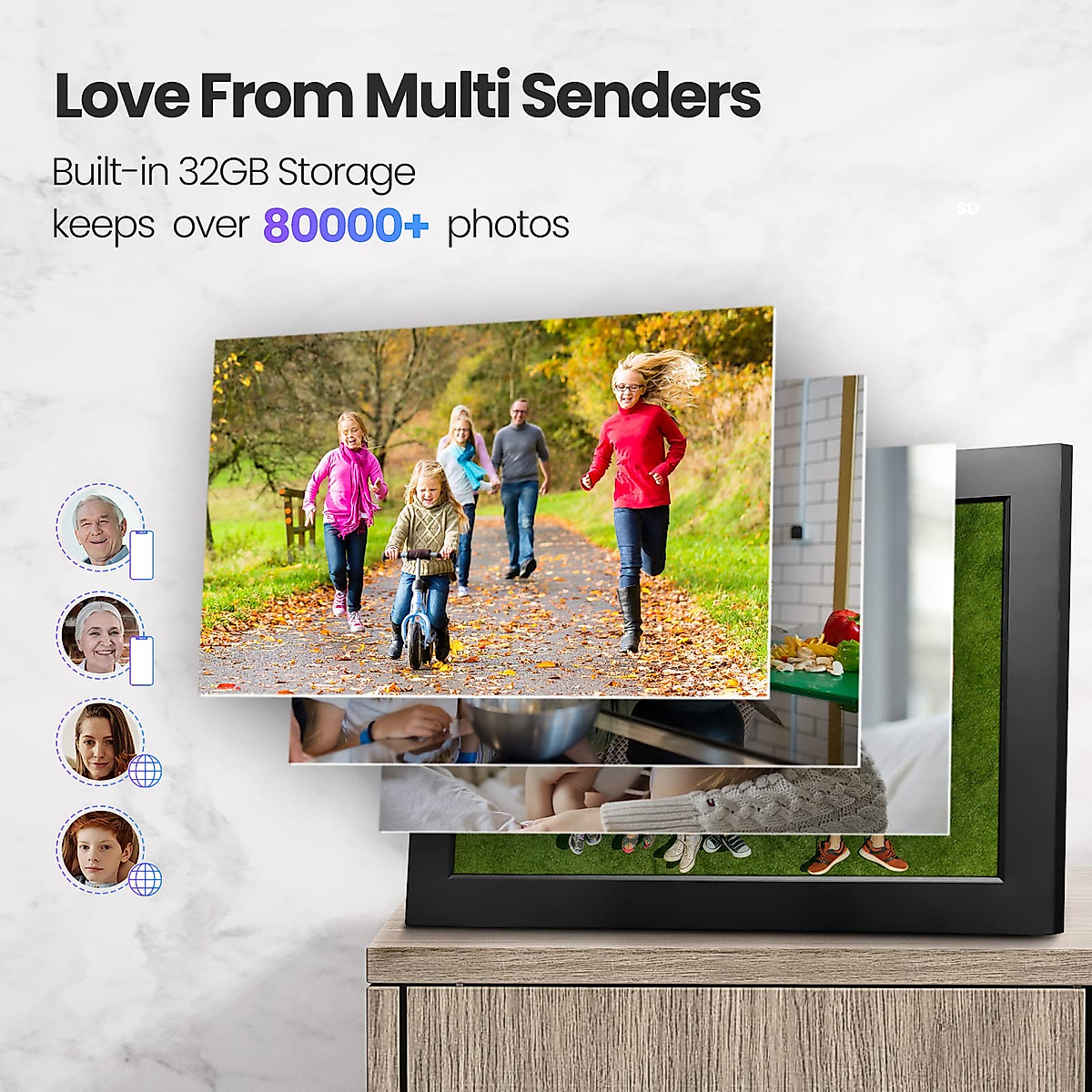 10.1 Inch WiFi Digital Picture Frame, Digital Photo Frame with 32GB SD Card, Unlimited Account Connection, IPS HD Touch Screen - Gift for Friends and Family