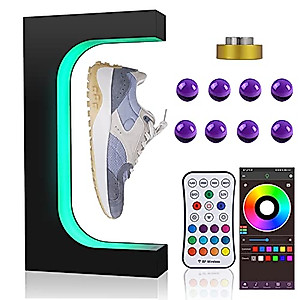 Meticuloso Levitating Shoe Display Stand,Floating Sneaker Stand,Magnetic Levitating Sneaker Stand Holder for 19.4 OZ Shoes for Shoes Collectors Advertising Exhibition Shoe Stor (Black)
