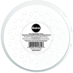 Miracle-Gro SMGCVSD14 14" Deep Plastic Saucer, Clear