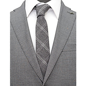 ZENXUS Cotton Skinny Tie for Men, Slim Neckties 4-Pack