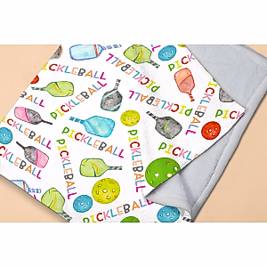 Anydia Pickleball Watercolor Blanket Gifts for Lover 60 x 50 Inch for Teen, Fannel Fleece Throw Blanket Super Soft Throws Blanket for Bed Couch Sofa