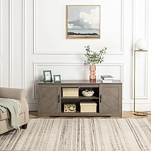 ZINUS Bennett TV Stand for TVs up to 65”, Farmhouse Style Entertainment Center, TV Stand with Storage, Living Room or Bedroom Furniture, Grey