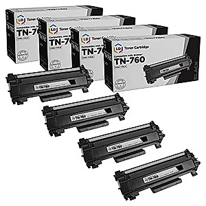 LD Products Compatible Toner Cartridge Replacement for Brother TN760 TN-760 TN 760 TN730 TN-730 (Black, 4pk) TN760 toner for brother printer DCP-L2550DW, HL-L2325DW, HL-L2370DW, HL-L2390DW, HL-L2395DW