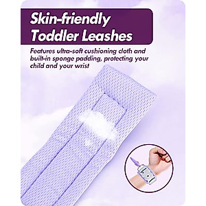 LilKisThk Child Leash, Backpack Leash for Toddlers 2 Pack, Kid Leashes Safety Harness with Key Lock, Baby Leashes Anti Lost Wrist Links (Blue+Purple)