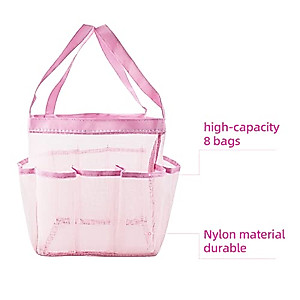 Mesh Shower Caddy Portable,Shower Tote,8 Pockets College Shower Caddy Shower Bag for Bathroom Dorm Gym Travel