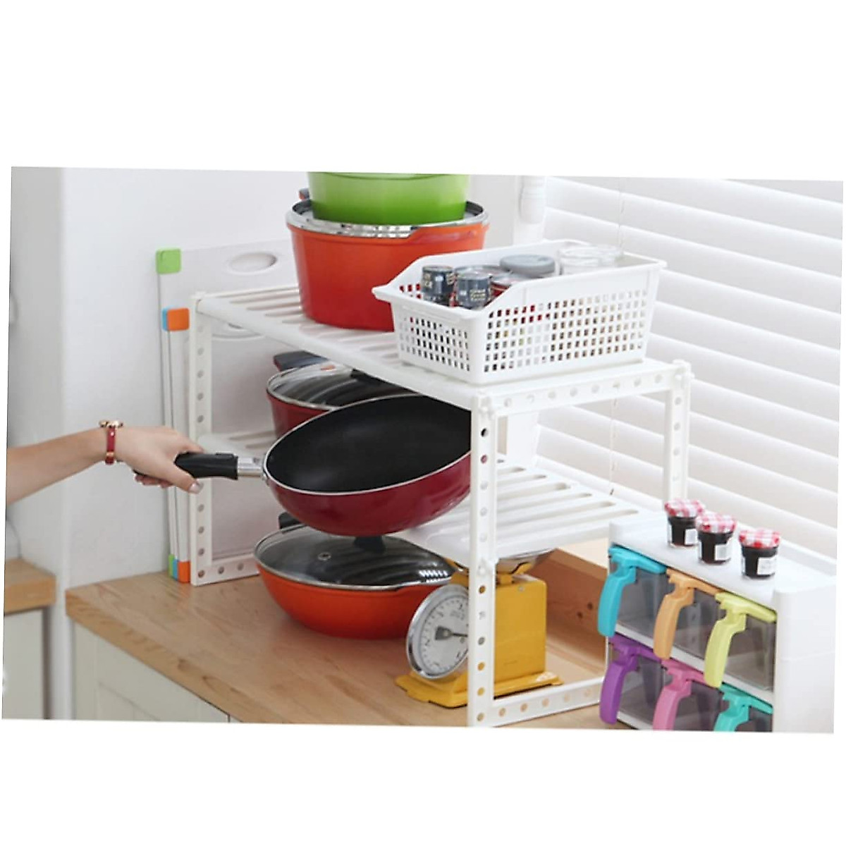 RORPOIR Utensil Holder for Kitchen Counter Dish Drainers Retractable Sink Drain Rack Space-Saving Shelf White