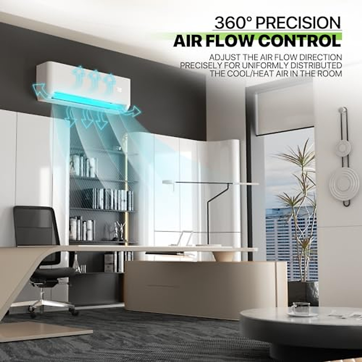 Magshion 12000 BTU Mini Split AC/Heating System with 1 Ton Pre-Charged Heat Pump, 22 SEER2 115V Wifi Enabled Wall Mounted Inverter AC - Cools Rooms up to 550 Sq. Ft, Installation Kits Included