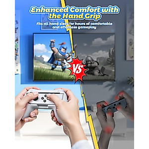 FYOUNG Hand Grips Compatible with Switch and Switch OLED Model Controllers, Grip for Switch Joy Con - White (2 Packs)
