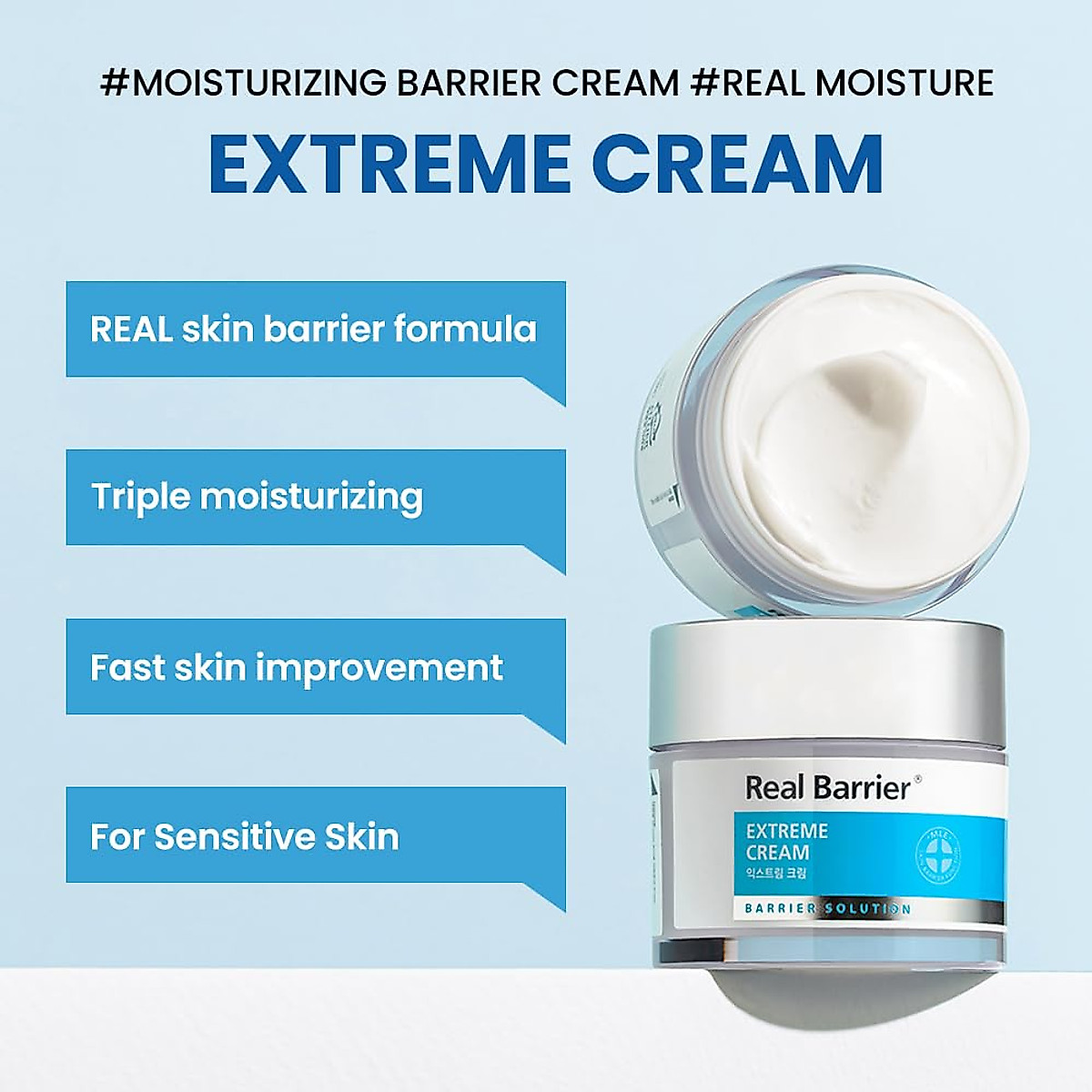 Real Barrier Extreme Cream 50 ml - Rich Anti-Ageing Moisturising Cream with Hyaluronic Acid and Ceramides - K-Beauty for Sensitive Skin