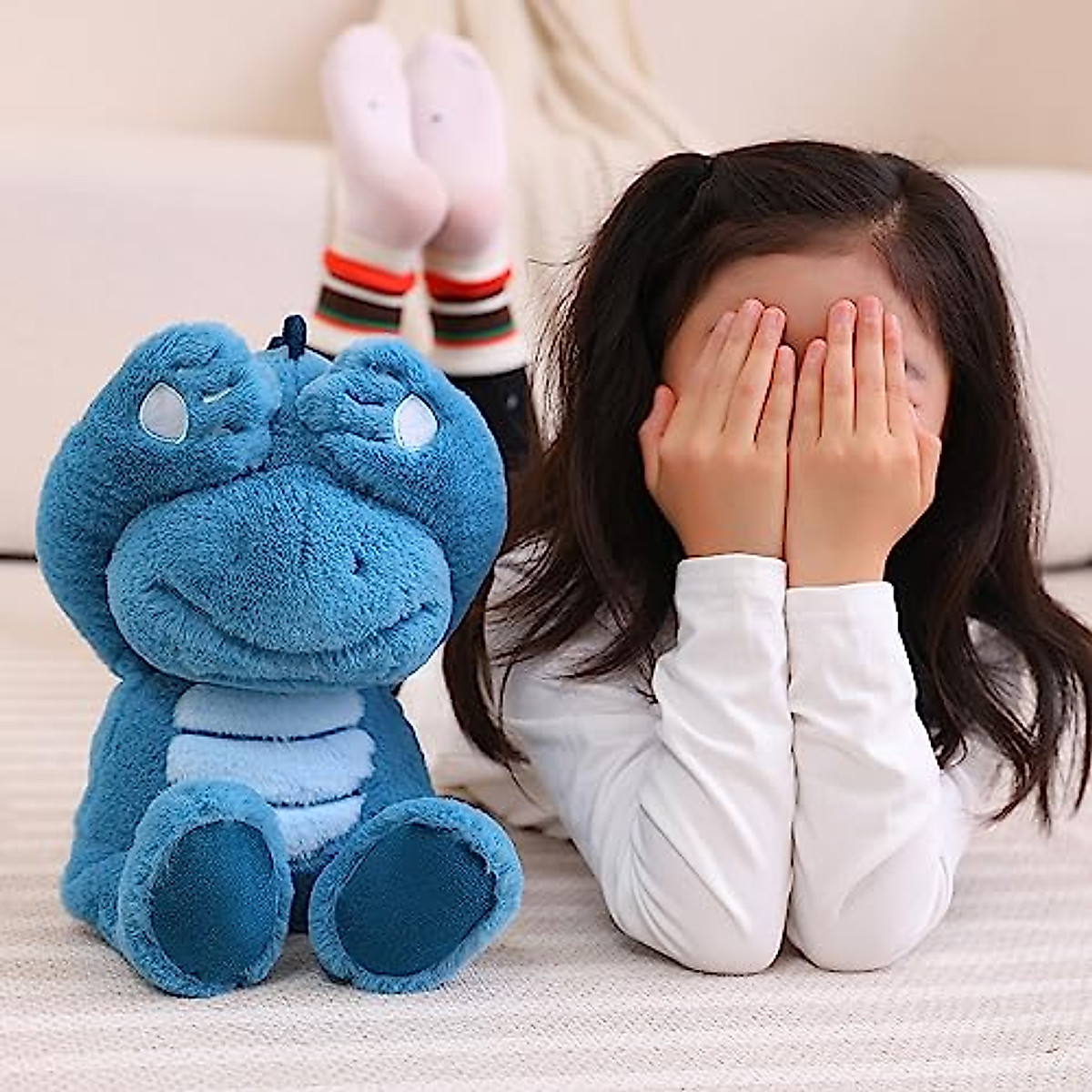 Baby Dinosaur Stuffed Animals, 16" Soft Plush Dinosaur Toy Cute Interactive Hide and Seek Plush Toys Newborn Shower Birthday Gifts for Kids and Adult