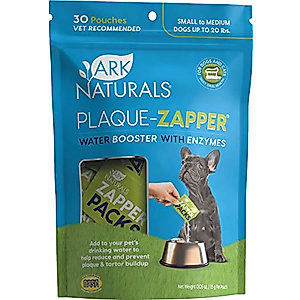 Ark Naturals Plaque Zapper, Pet Dental Water Additive, Reduces Bad Breath, Plaque & Tartar, for Small to Medium Bowls, 30 Count