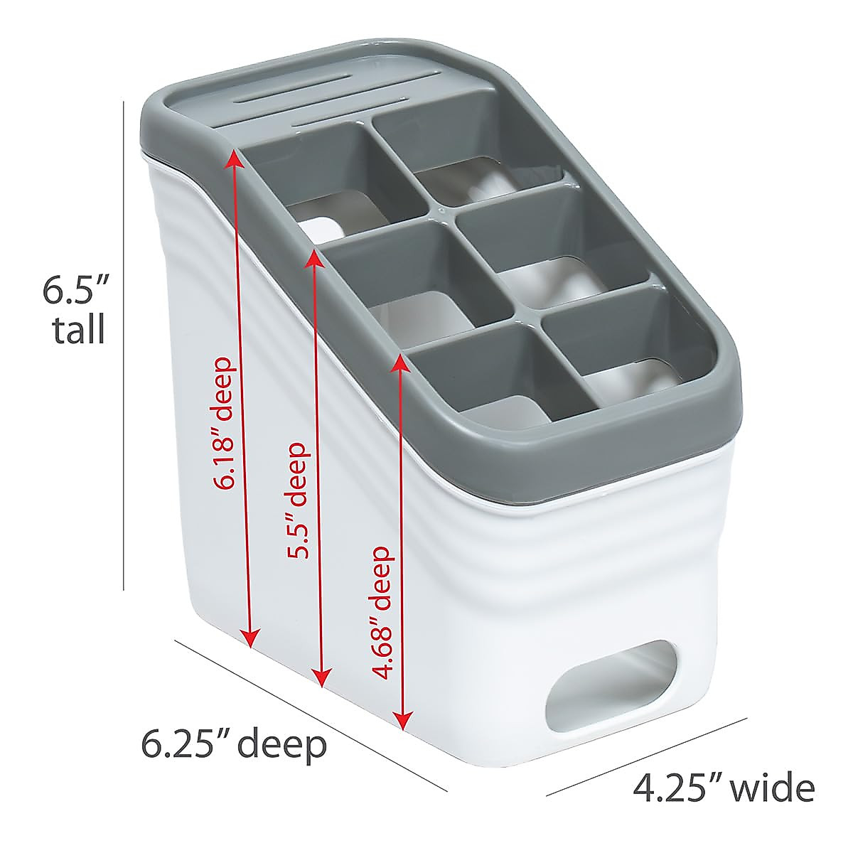 Glad Utensil Drying Rack for Kitchen Counter | Silverware Holder and Cutlery Drainer | Sink Organizer Caddy with 6 Compartments and 3 Knife Slots | Dish Washing Tools