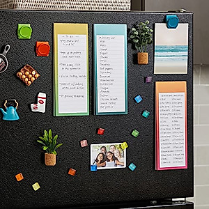 Juvale 12 Pack Magnetic Notepads for Fridge, Lined To Do Memos List, Watercolor Design (3.5x9 Inches, 60 Sheets Each)