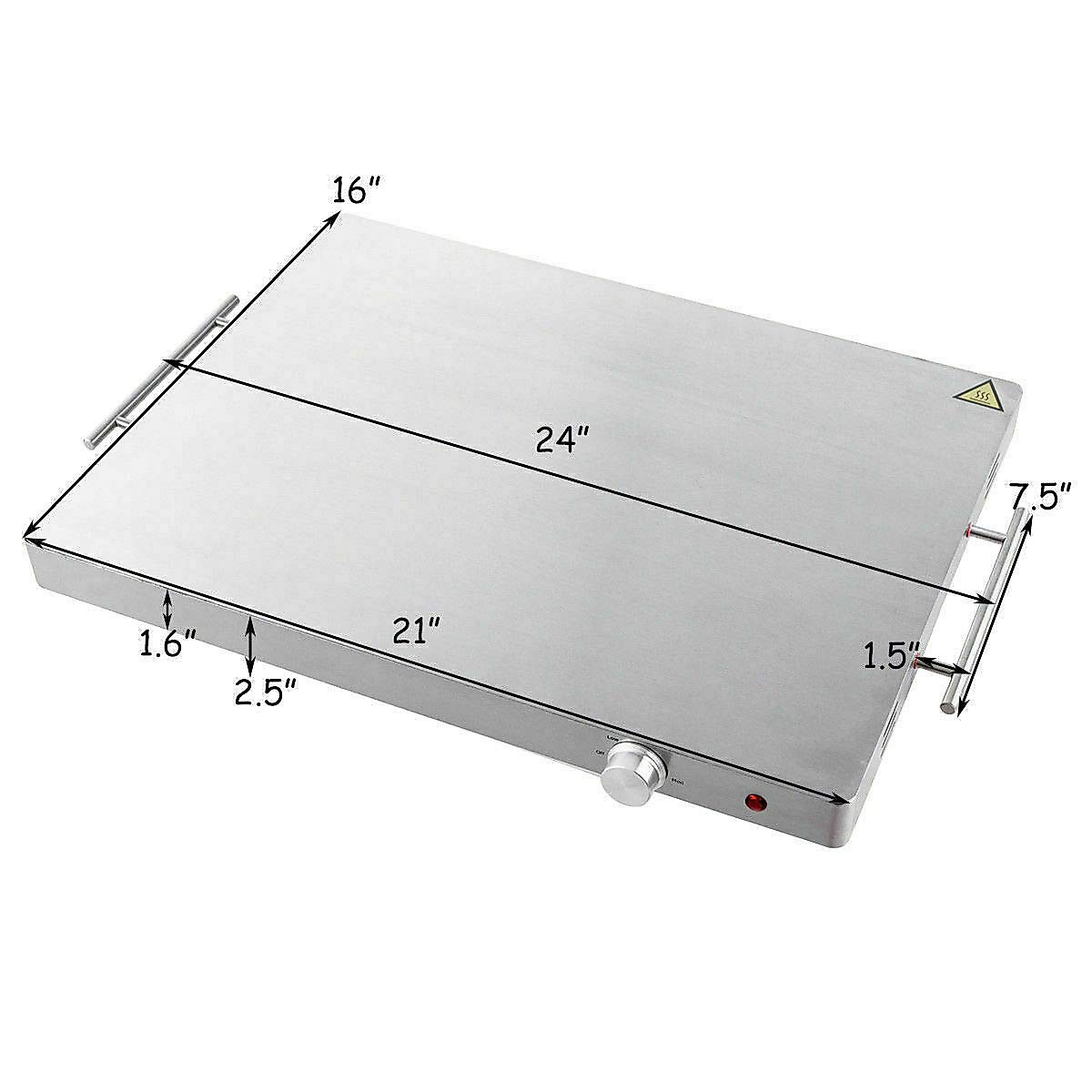 Adumly Electric Warming Tray Food Dish Warmer Stainless Steel Hot Plate Buffet Tabletop