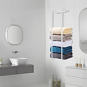 Towel Racks for Bathroom Wall Mounted,Stainless Steel Bath Towel Holder Wall Towel Rack for Rolled Towels,Bathroom Towel Storage, Mounted Towel Rack Holder,Brushed Gold-Bathroom Organizer,Holds Robes