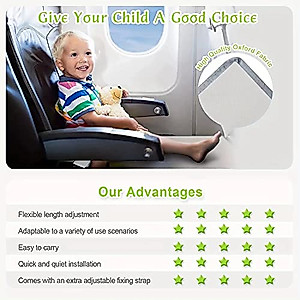 Essential for Children's Airplanes, Children's Airplane Bed, Business Car Child Resting Foot Mats, Children's Waterproof Airplane seat Extender(Black), Comes with 3D Sleep Goggles
