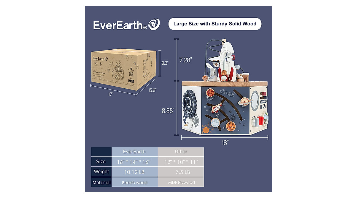 EverEarth Space Activity Cube for Toddlers - Fun & Educational Toy