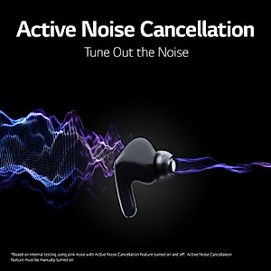 LG TONE Free FP8 - Enhanced Active Noise Cancelling True Wireless Bluetooth Earbuds with Meridian Sound, UVnano Kills 99.9% of Bacteria on Speaker Mesh*, Wireless Charging Case, 3 Mics