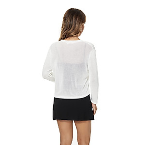 Satuun Women's 3/4 Sleeve Bolero Shrugs Lightweight Open Front Cropped Cardigan Sweaters