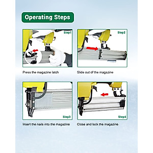 meite 14 Gauge Concrete T Nails for Pneumatic Concrete Nailer Gun - 1-1/2" Length Galvanized Concrete Finish Nails (400 PCS/BOX)