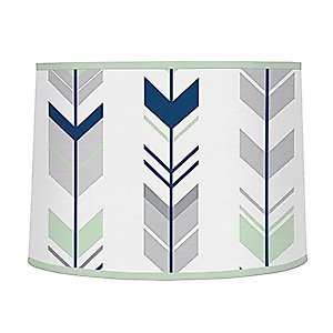 Sweet Jojo Designs Grey, Navy and Mint Woodland Arrow Boy or Girl Baby Childrens Lamp Shade