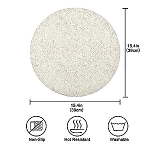 xigua Placemats Set of 4 Heat-Resistant Round Placemats for Dining Table Washable Table Mats, Stain Resistant Minimalist Russet Jute Motif Placemats for Kitchen Table