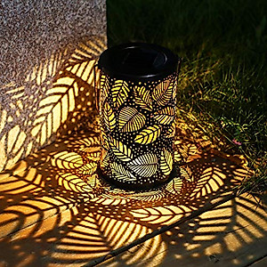 TAKE ME Garden Solar Lights Decorative Candle Solar Lantern and Leaf Solar Lantern