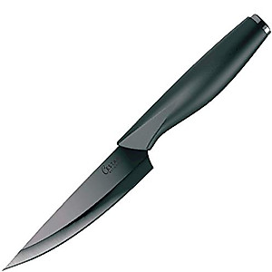 Advanced Ceramic Paring Knife - 4 Inch Blade Never Needs Sharpening - Premium Kitchen Knife with Sheath and Magnetic Gift Box - Black Mirror Finish